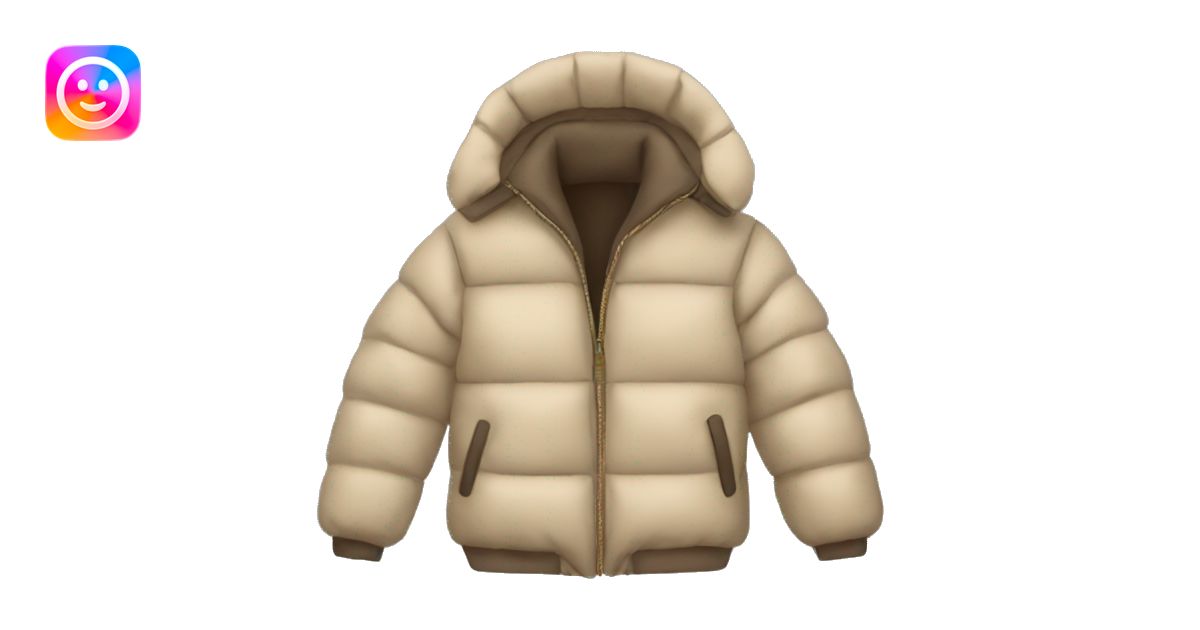 beige puffer jacket emoji | AI Emoji Generator