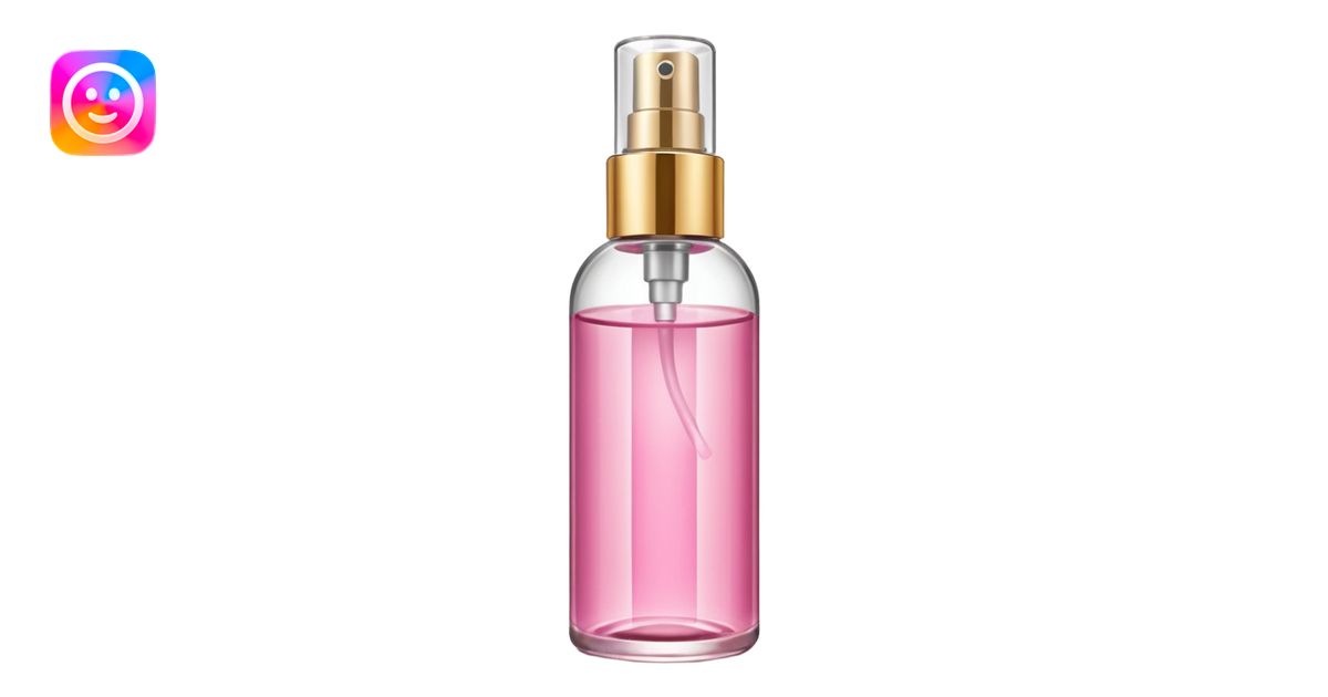 Pink and gold body mist bottle emoji | AI Emoji Generator