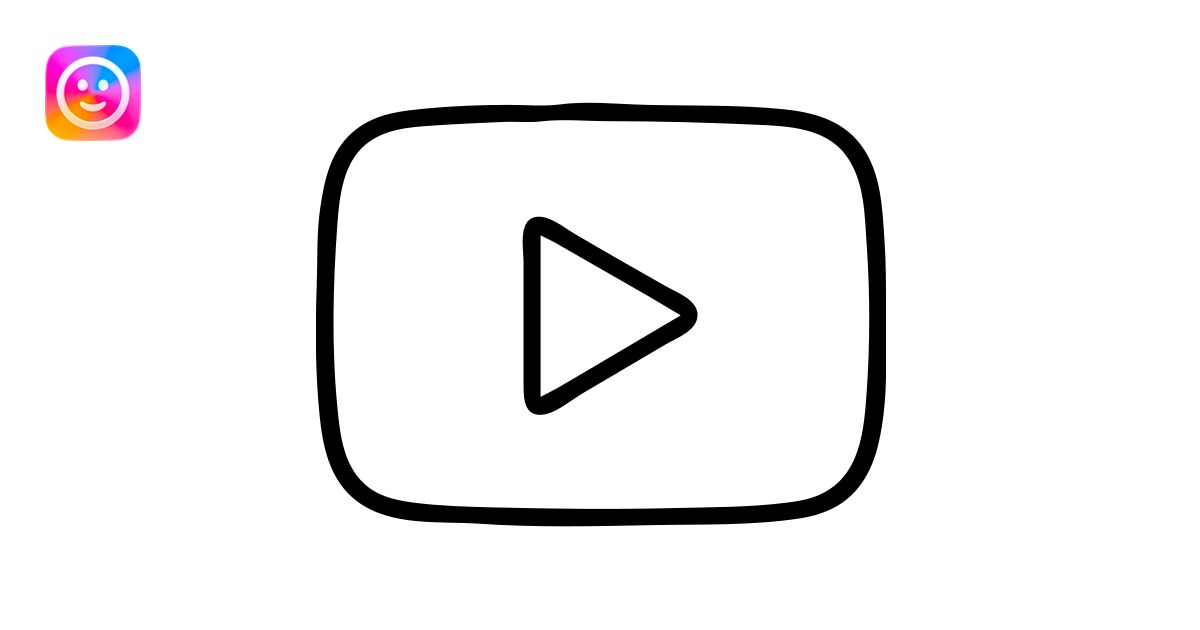 YouTube logo, rounded rectangle with play button in the center icon ...