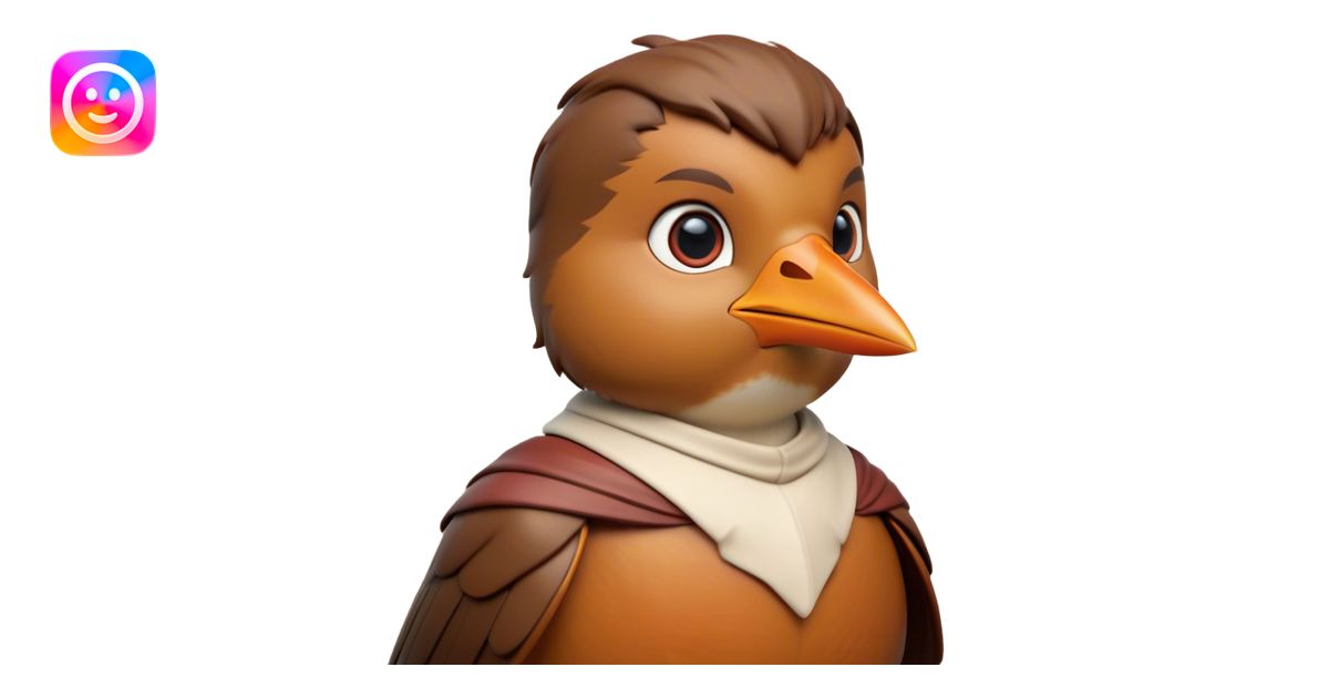 Cinematic Noble Robin Portrait Emoji, Poised and dignified, with a ...