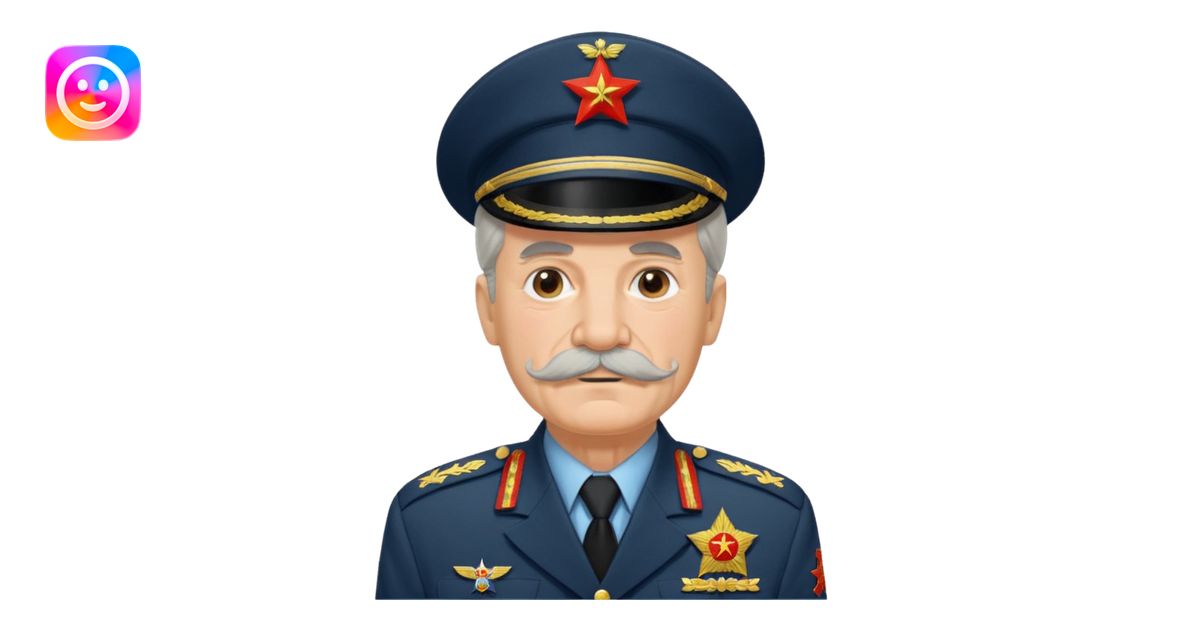 USSR general, big mustache, gray hair and wrinkles emoji | AI Emoji ...