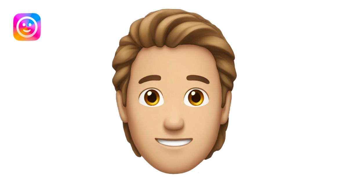 male, no beard, long brown hair in a queue emoji | AI Emoji Generator