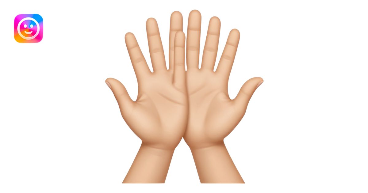 Emoji icon of open hands facing up, soft realistic skin texture, smooth ...