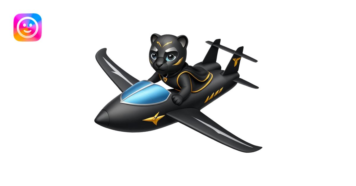 panther flying glider emoji | AI Emoji Generator