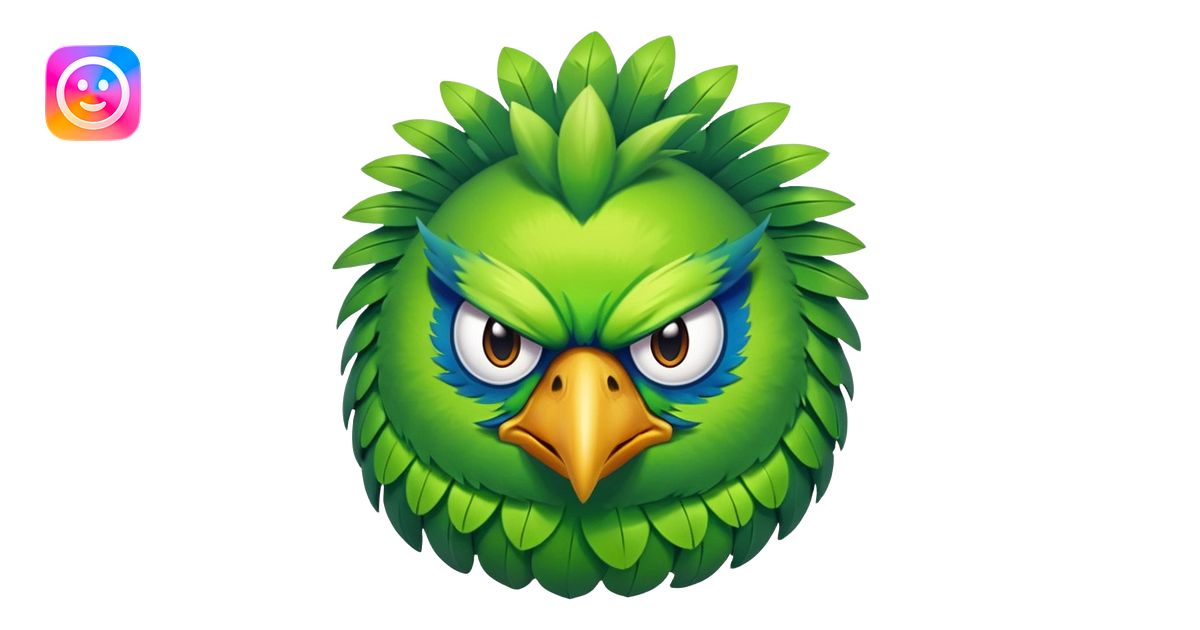 Green bird which is angry emoji | AI Emoji Generator