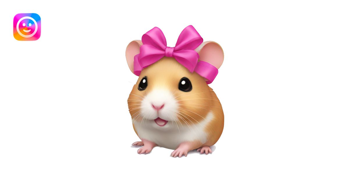 hamster with a pink bow on her head emoji | AI Emoji Generator