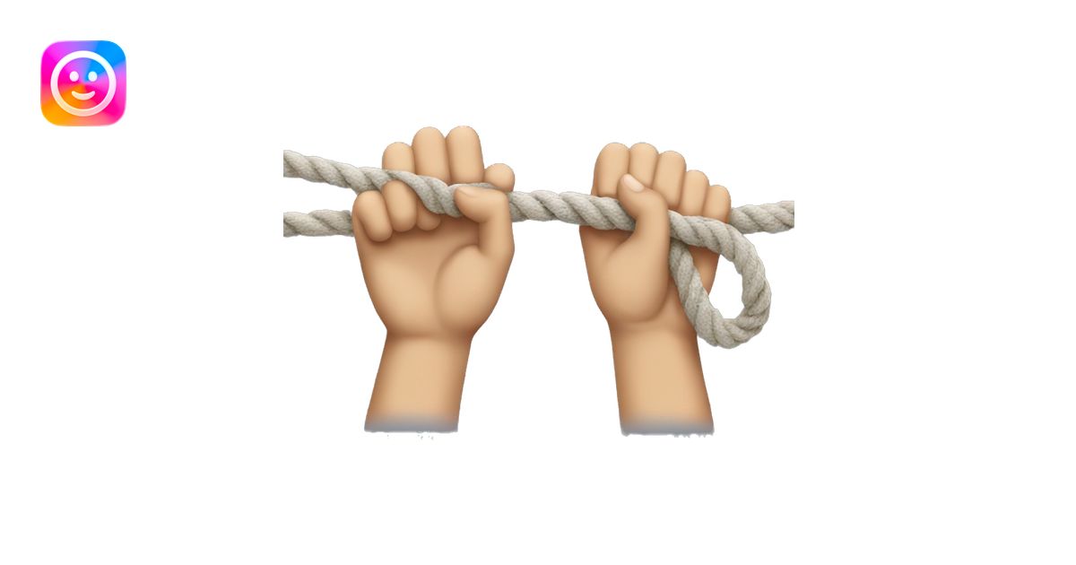 hand emojis pulling a rope emoji | AI Emoji Generator