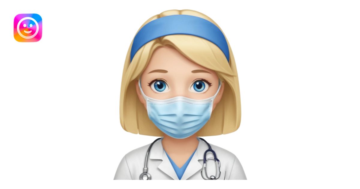 Nurse blue eyes blonde bob emoji | AI Emoji Generator
