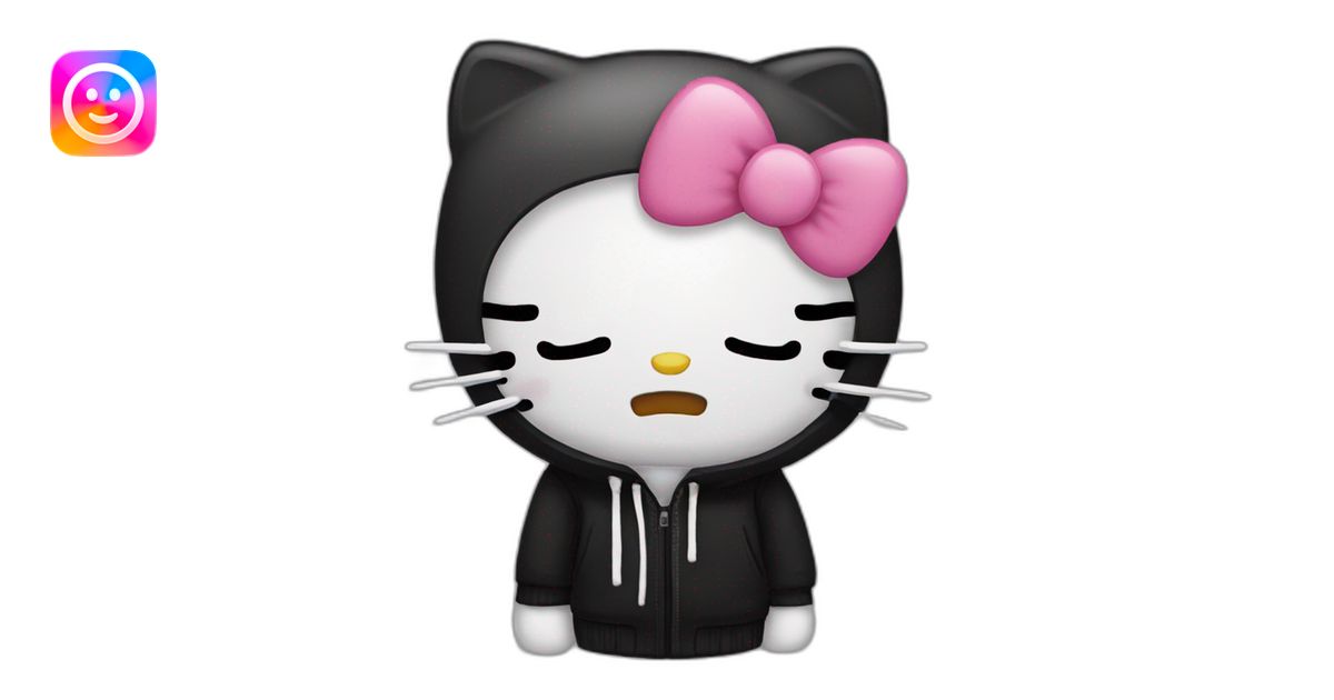 Emo hello kitty crying emoji | AI Emoji Generator