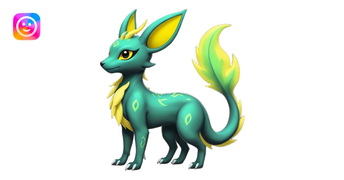Dark Edgy Salandit-Leafeon-Umbreon-Fakémon-hybrid-creature (full body ...