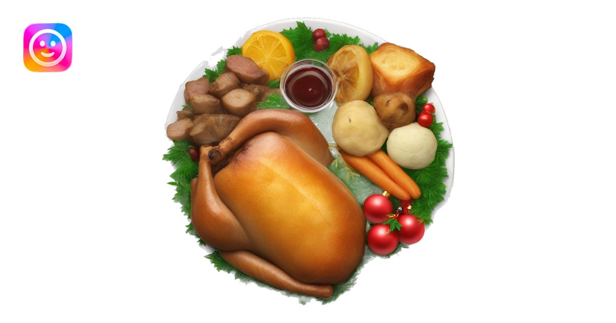 Christmas roast dinner all on one plate emoji | AI Emoji Generator