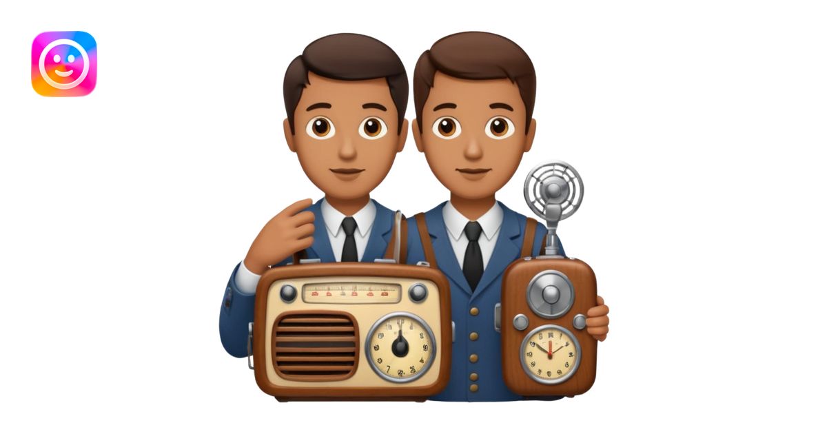 a vintage radio in the hands of a man emoji | AI Emoji Generator