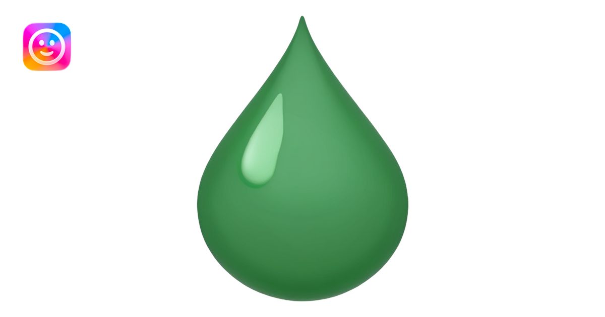 Gota de color verde sólido emoji | AI Emoji Generator
