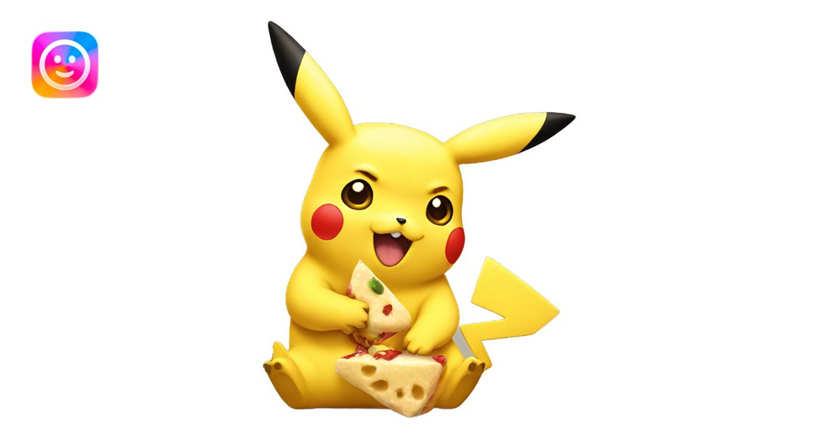Pikachu eating emoji | AI Emoji Generator