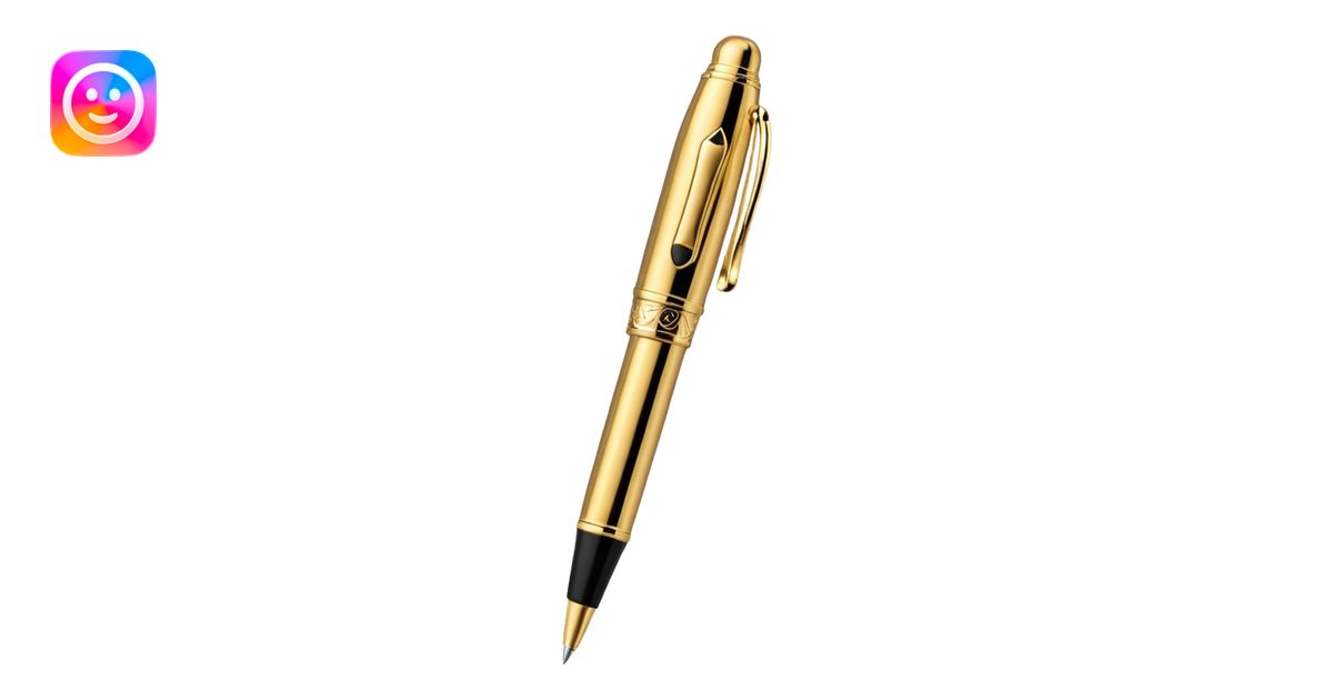 3D perspective academic premium golden vip pro pen emoji | AI Emoji ...