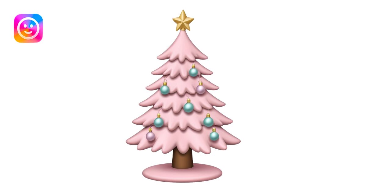 pastel pink christmas tree emoji | AI Emoji Generator
