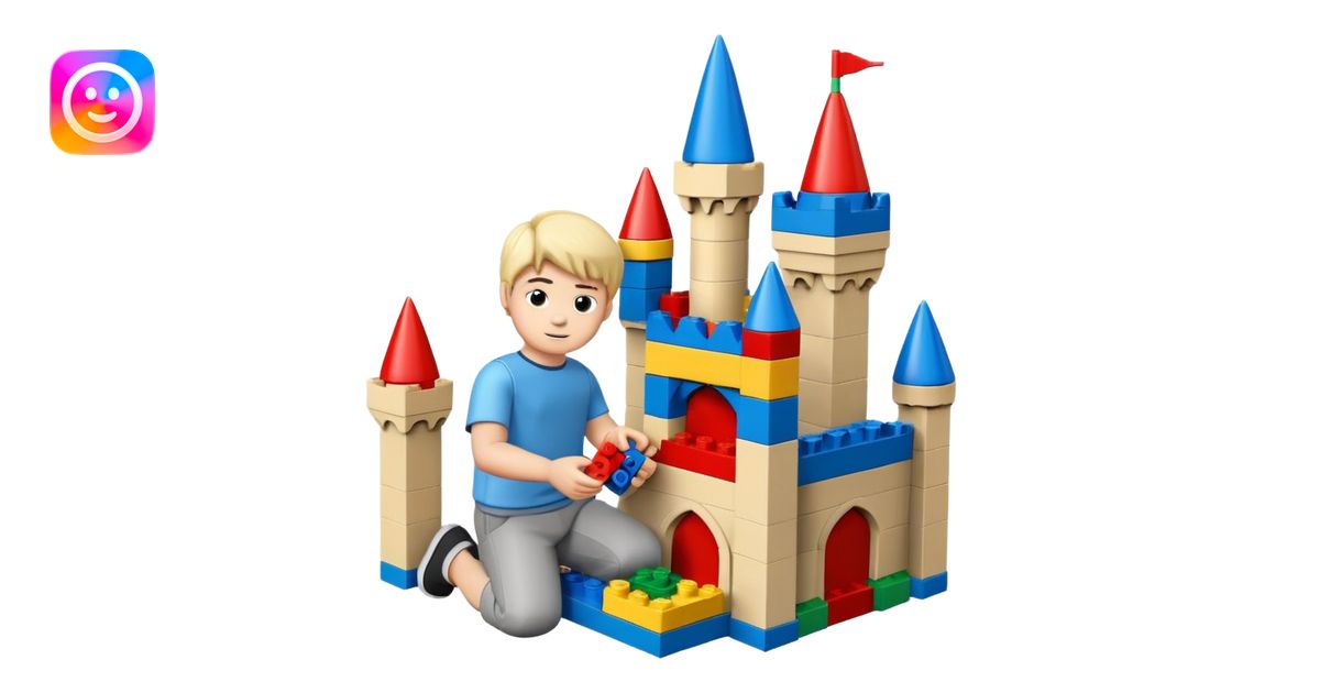boy playing with legos full body emoji | AI Emoji Generator