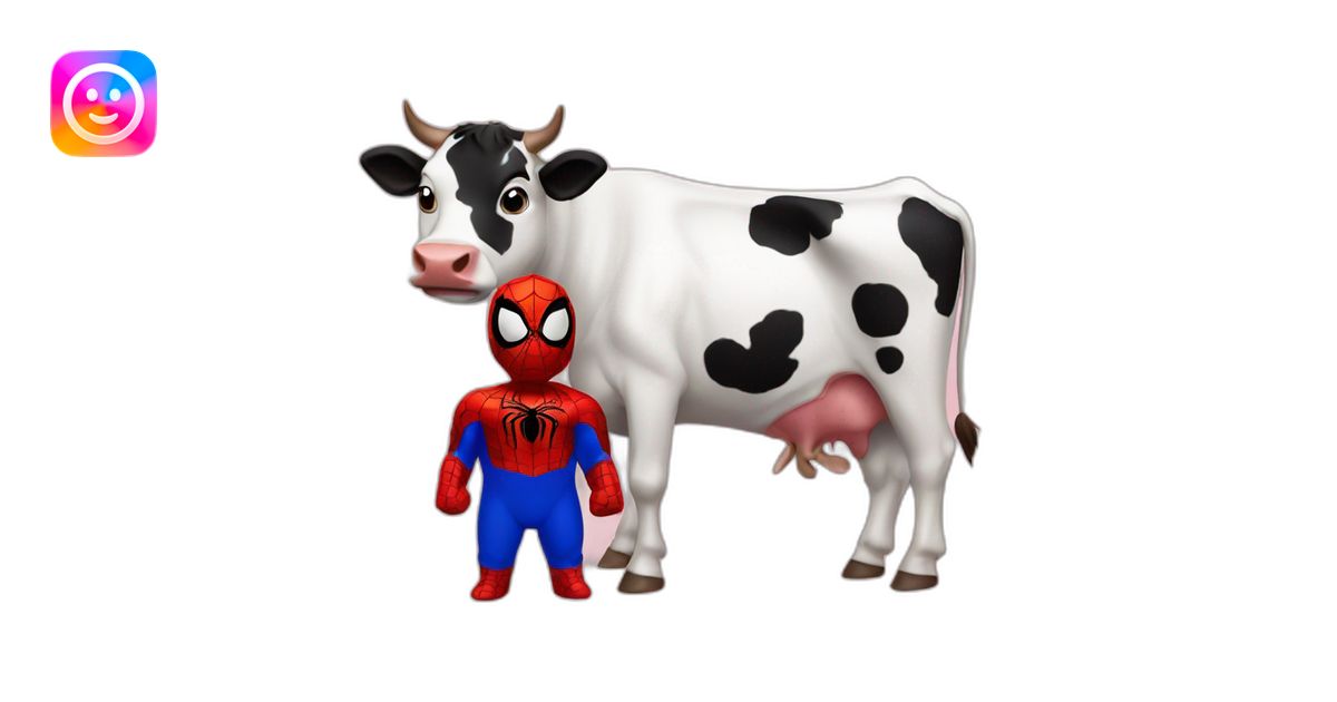 A cow and Spider-Man emoji | AI Emoji Generator