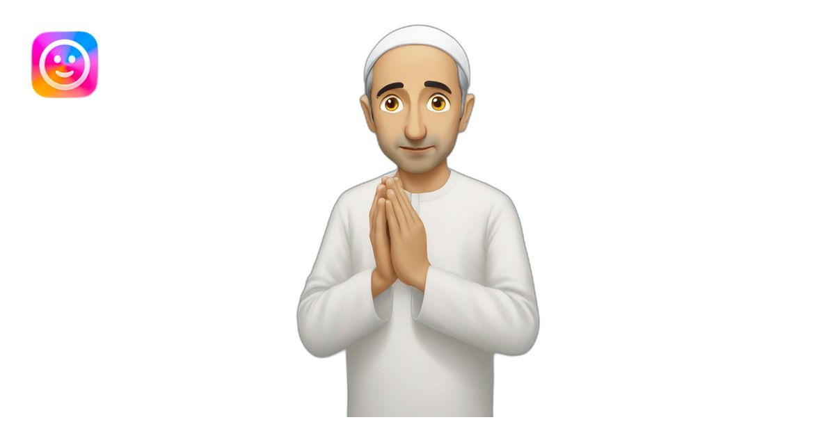 Éric Zemmour praying Islamic prayer emoji | AI Emoji Generator