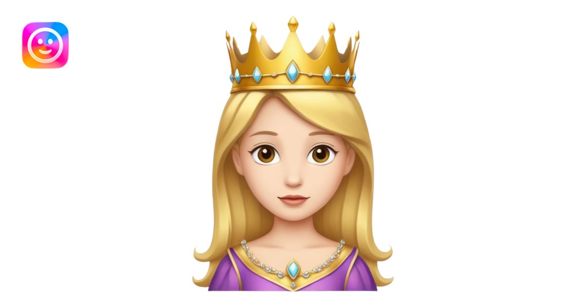 Princess wearing a crown emoji | AI Emoji Generator