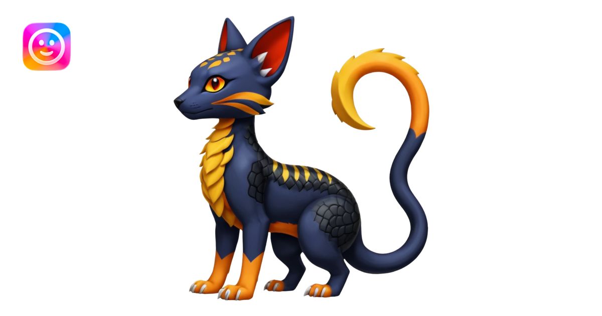 Colorful orange red black yellow Bastet-Salandit-Umbreon-Gatomon-Vernid ...