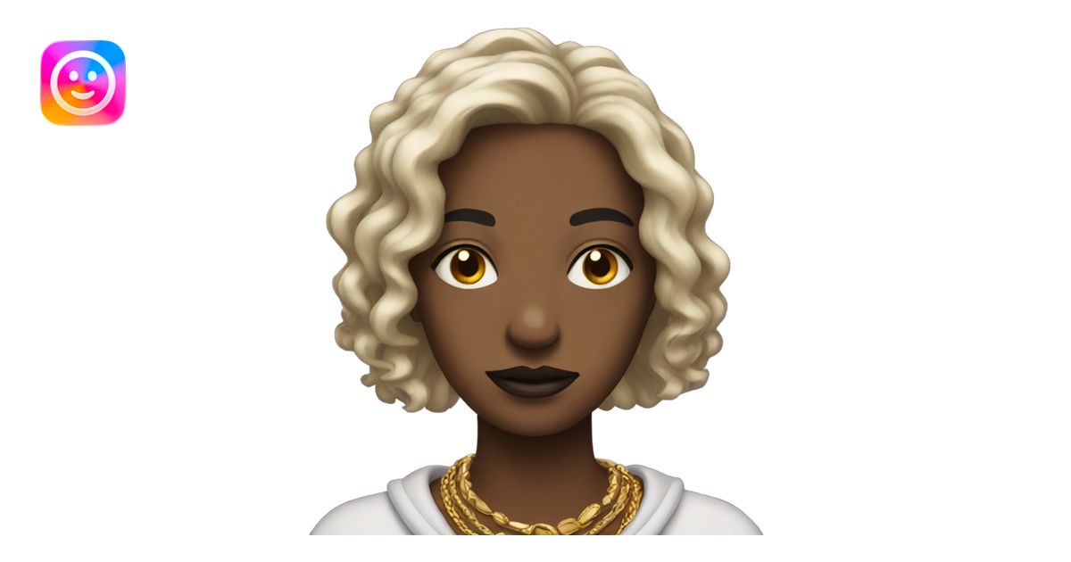 Raven wearing gold necklace emoji | AI Emoji Generator