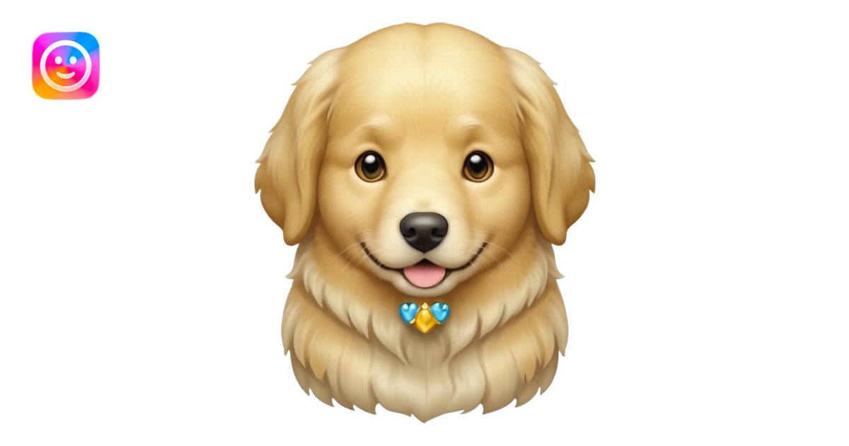 english cream golden retriever healthy emoji | AI Emoji Generator