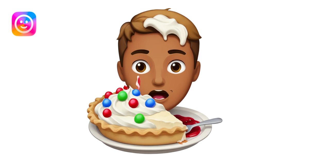 person getting hit in the face with a pie emoji | AI Emoji Generator