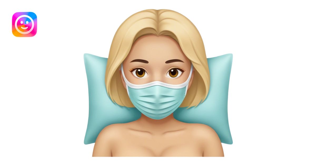 Lady with face mask spa beauty full face relaxing emoji | AI Emoji ...