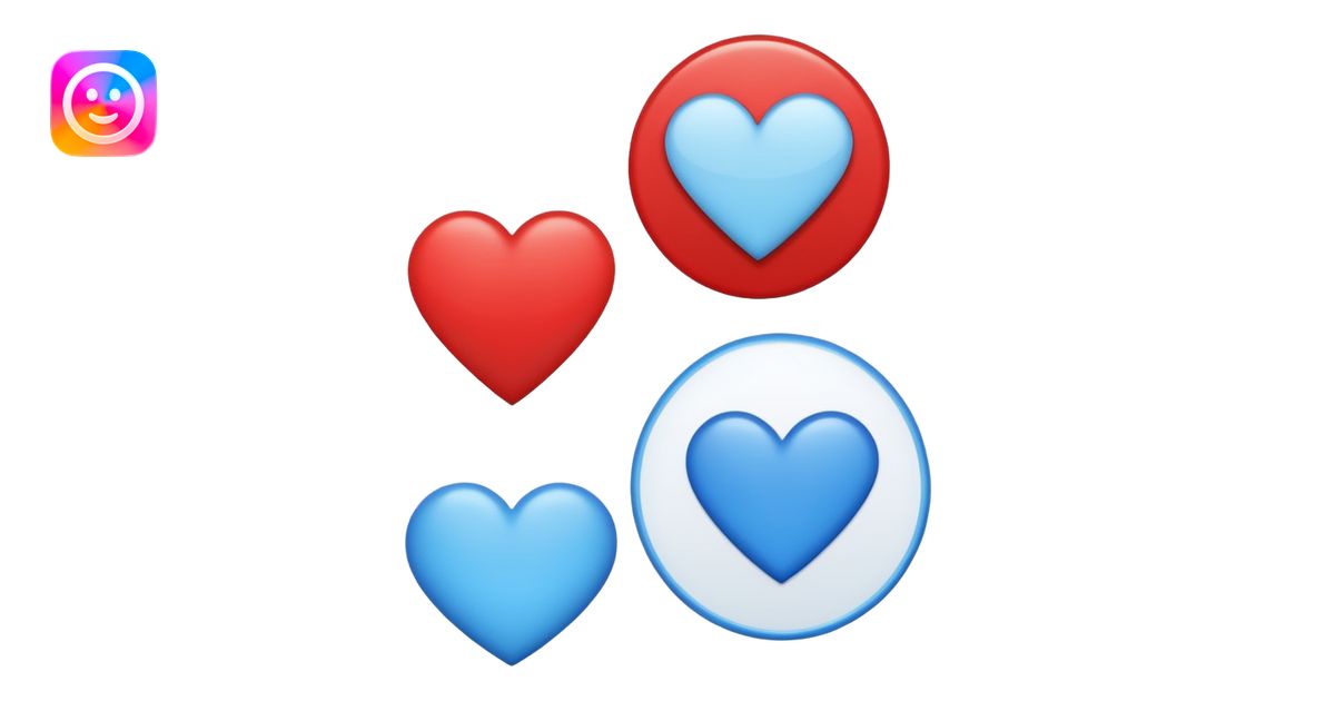 Red circle with light blue triangle by the top left and regular blue ...
