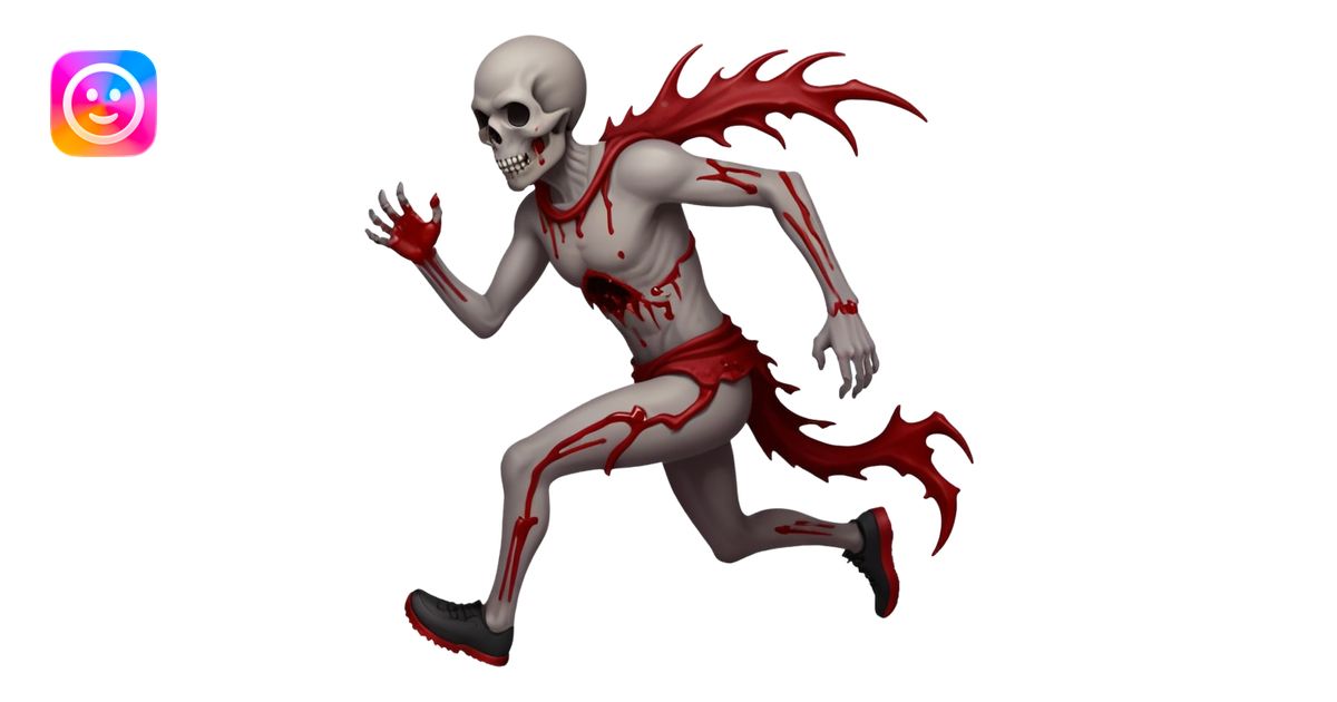 Demons covered in blood and guts. Full body running to the right. In ...
