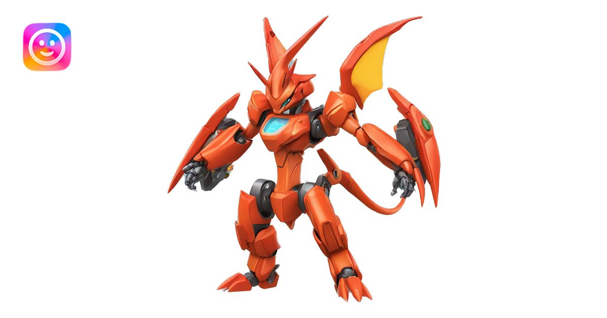Mechanical Scizor-Guilmon-Charizard-Medabot-Mecha full body emoji | AI ...