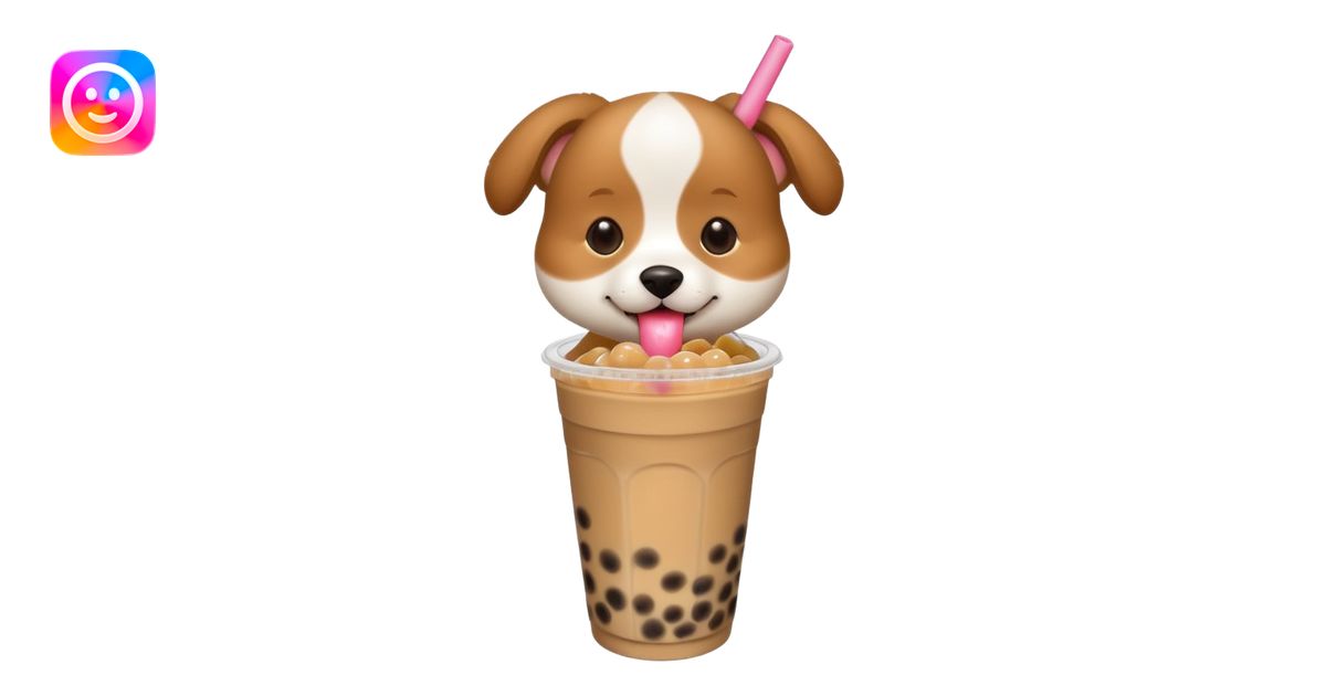 dog with bubble tea emoji | AI Emoji Generator