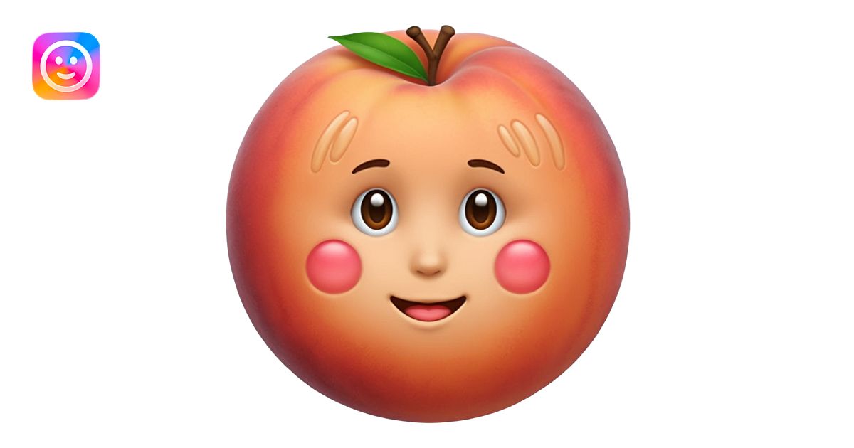 Peach emoji with hand imprint emoji | AI Emoji Generator
