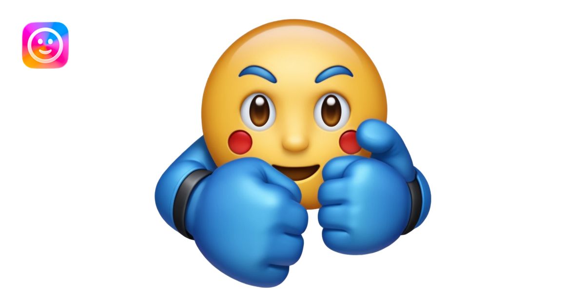 Give me a punching emoji with a blue gradient and transparency. emoji ...