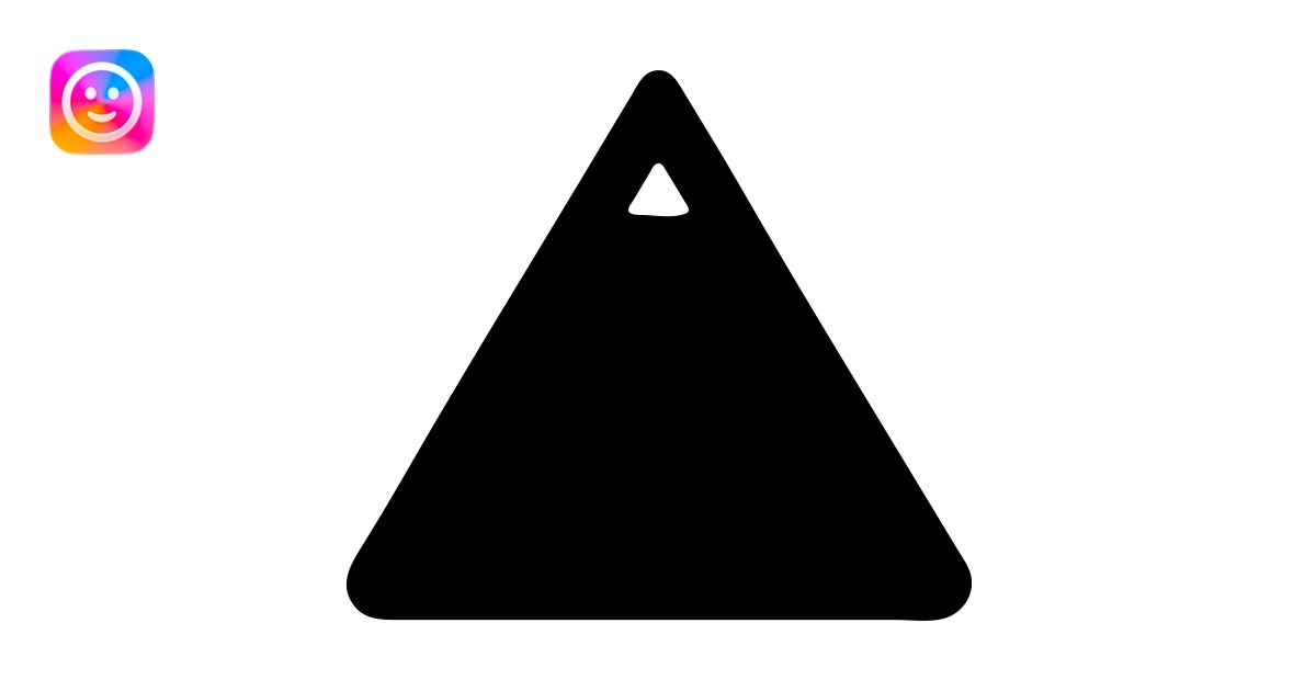 Filled triangular wedge that widens toward the bottom; tiny gap at the ...