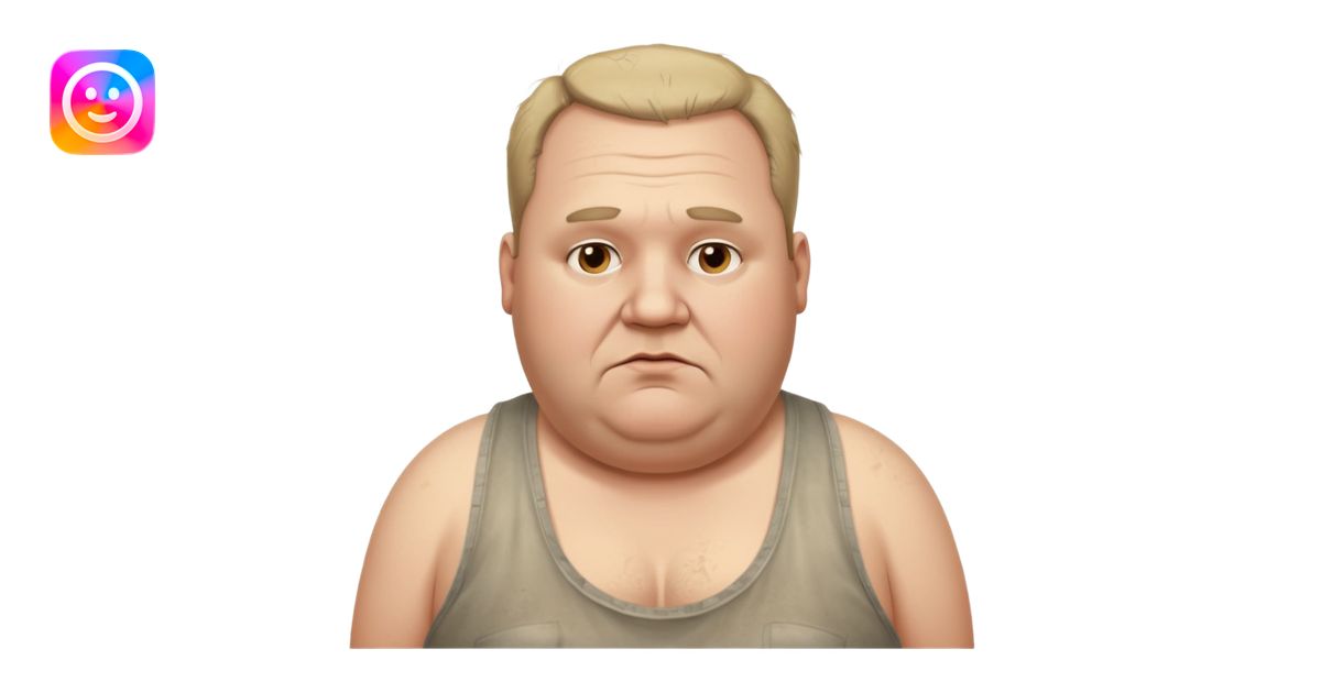 very obese middle aged white man in wifebeater with dirty appearance ...