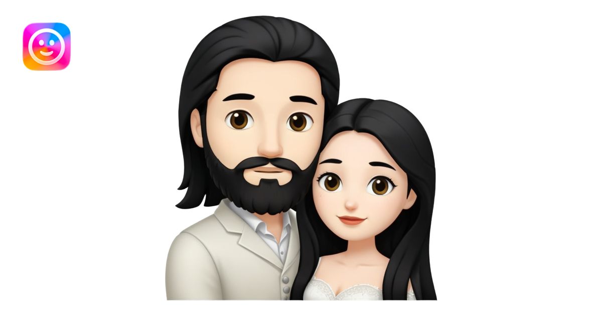 couple of newlyweds hugging, white skin man with black hair and beard ...