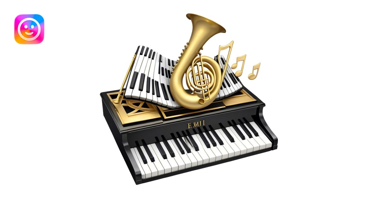 Create a detailed and elegant emoji collage representing keyboard ...