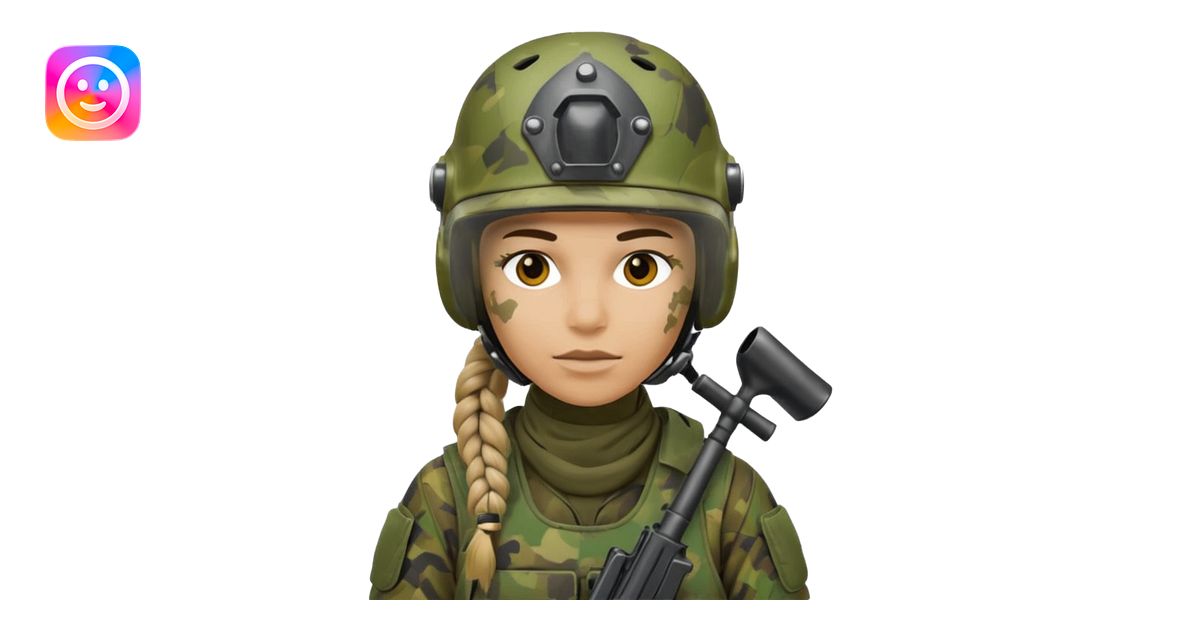 paintball player with geared face braided hair emoji | AI Emoji Generator