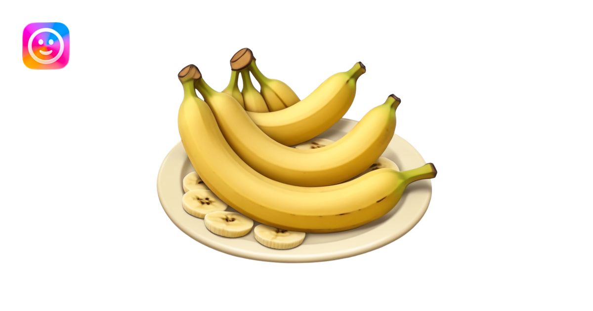 Panquecas em um prato redondo com rodelas de banana emoji | AI Emoji ...