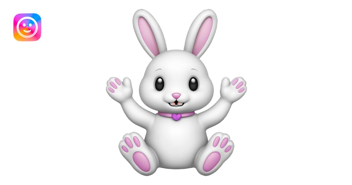 Emoji pour twitch d'une peluche lapin squelette noir faisant signe de ...