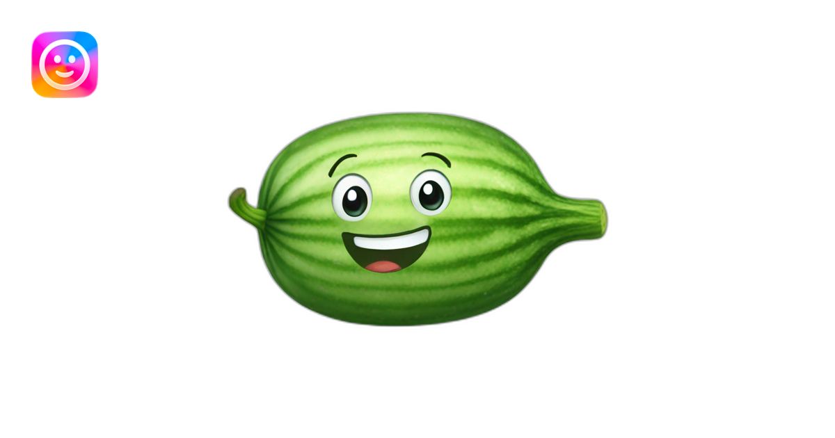 Cucumber with a smile emoji | AI Emoji Generator