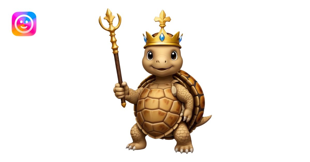 royal staff tortiose with scepter in left hand emoji | AI Emoji Generator