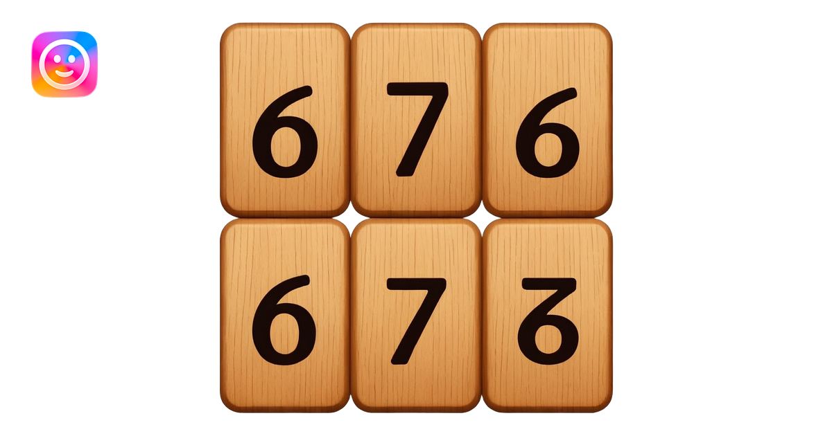 Blocks saying "6" and "7" in this order: "6" "7" emoji | AI Emoji Generator