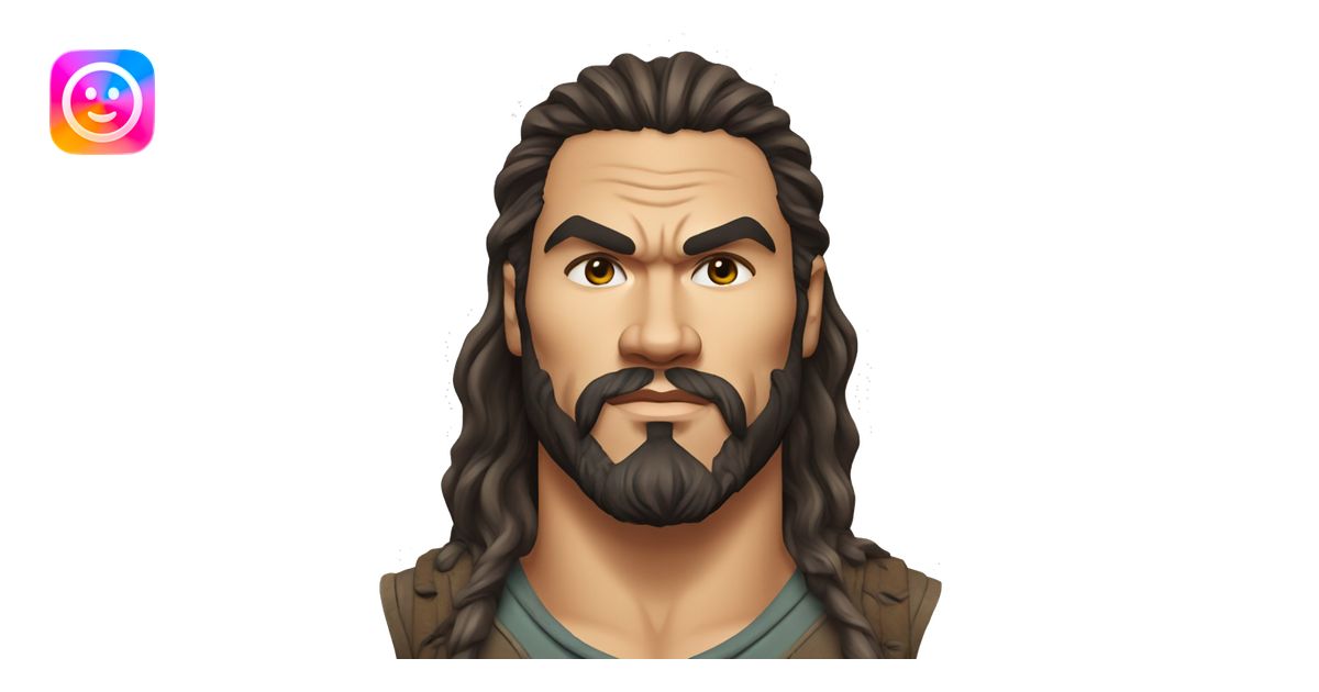 realistic jason momoa wearing tee emoji | AI Emoji Generator