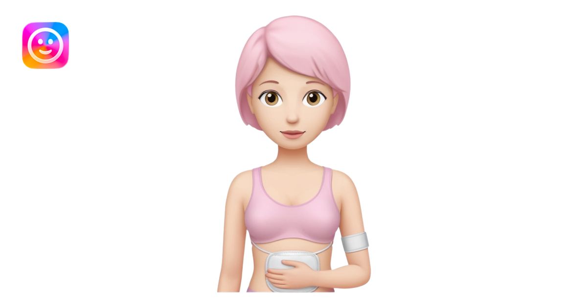 a woman, mid 60, wearing an ostomy bag emoji | AI Emoji Generator