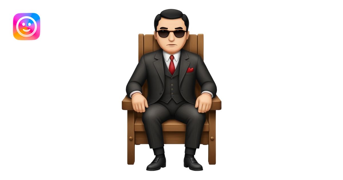 Mafia big boss sit on a chair emoji | AI Emoji Generator