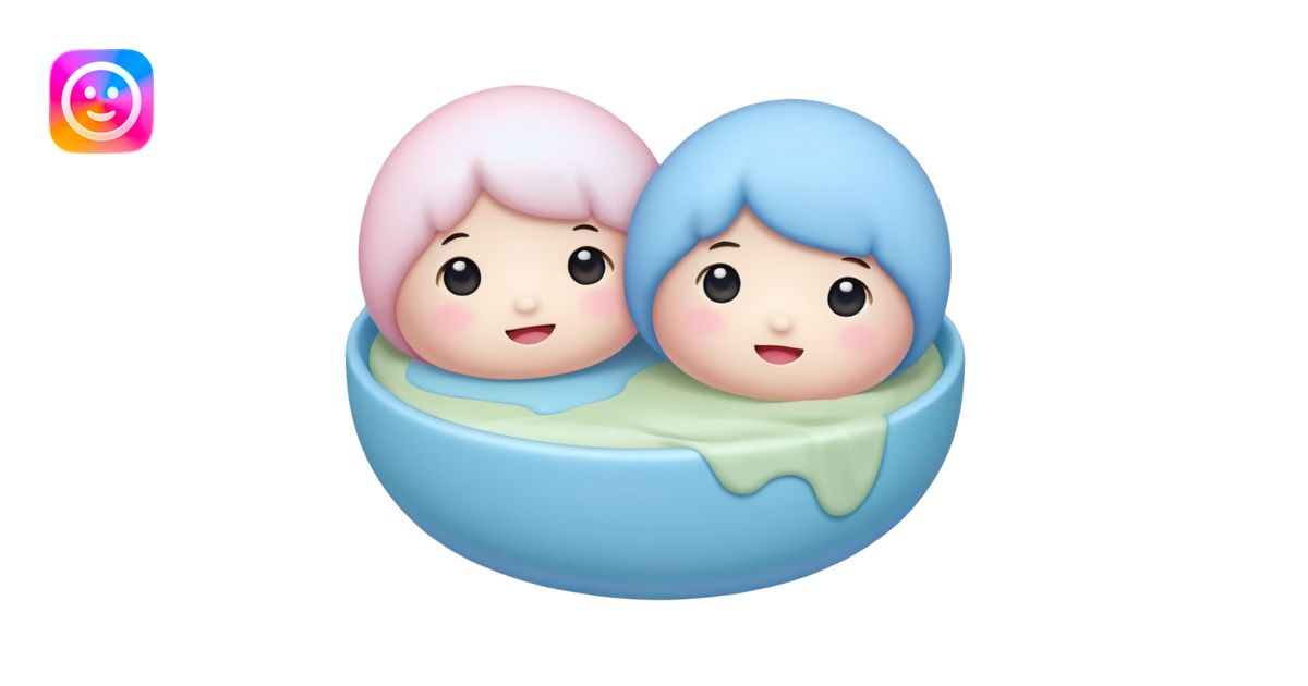 2 cute japanese mochi kawaii in pastel emoji | AI Emoji Generator