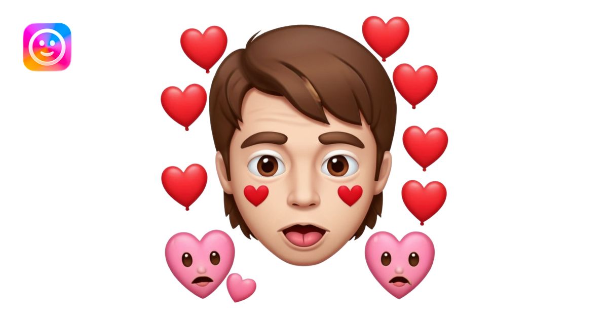 A cross eyed man with brown hair goon face their tongue out far with ...